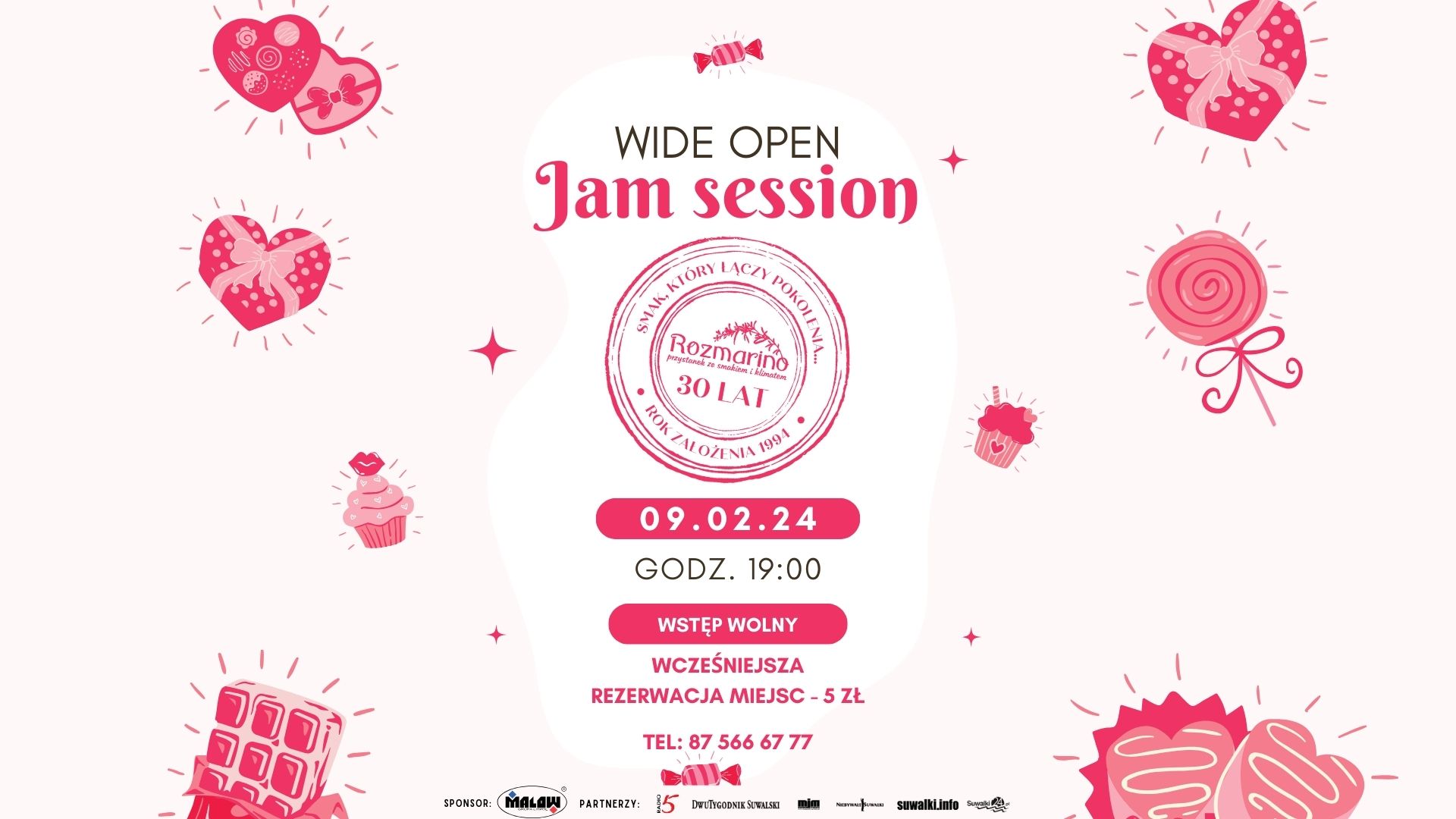 Walentynkowy Wide Open JAM SESSION - Miejski Plakat Suwałki